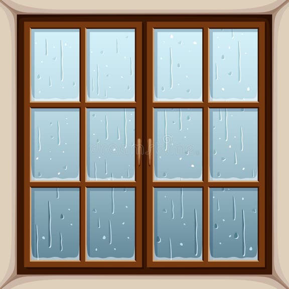 Rain Outside the Window. Vector Illustration. Stock Vector ...