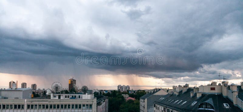 Rain Over the Sleeping Quarter of the City Editorial Image - Image of ...