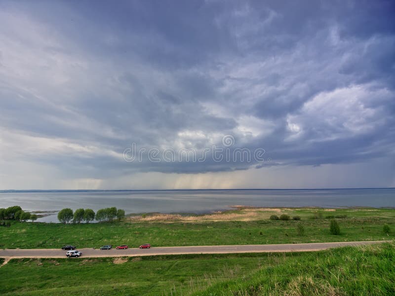 Rain over the stormy sea stock photo. Image of magic - 24178032