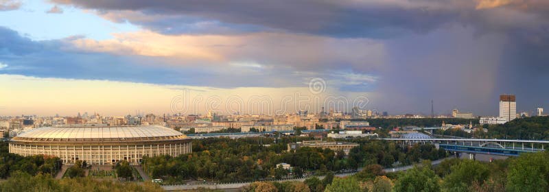 Rain over Moscow stock image. Image of blue, cityscape - 11163125
