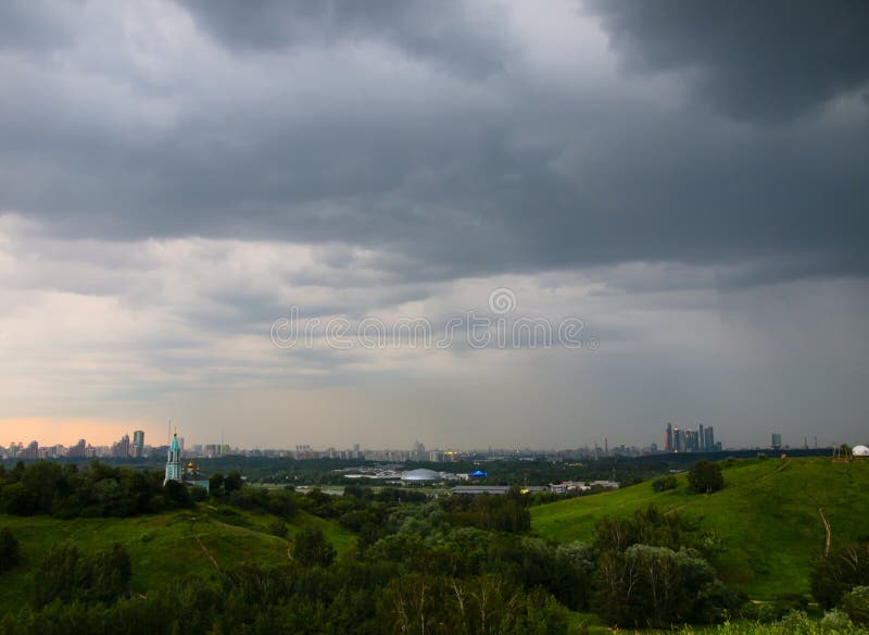 Rain over Moscow stock photo. Image of cityscape, europe - 25984128