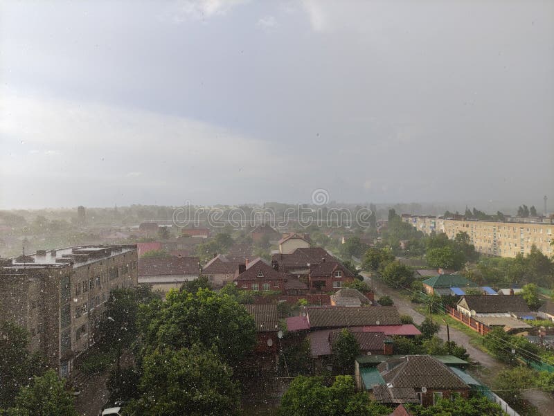 Rain Over the Sleeping Quarter of the City Stock Photo - Image of ...
