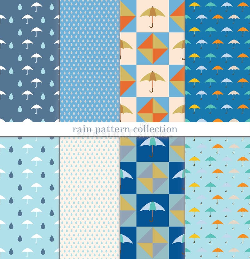 Rain pattern collection stock vector. Illustration of repeat - 74777575