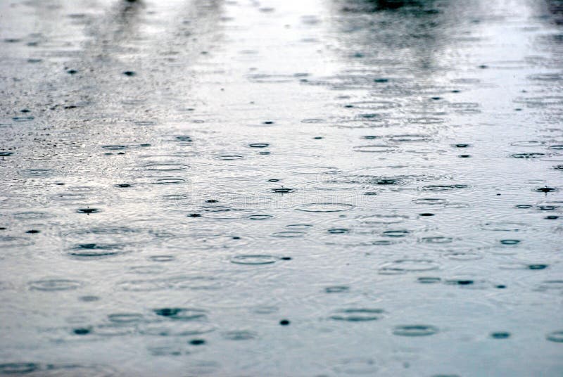 Raindrops on puddle stock photo. Image of abstract, rainy - 38810240