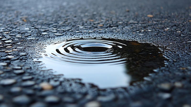 Rain Puddle Ripples Asphalt Background Texture Stock Illustration ...