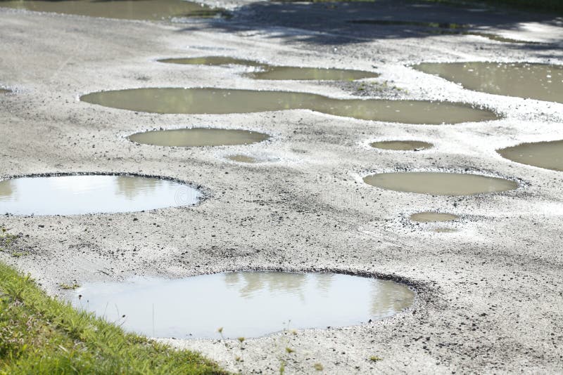 Rain puddles stock photo. Image of europe, ground, covering - 98378846