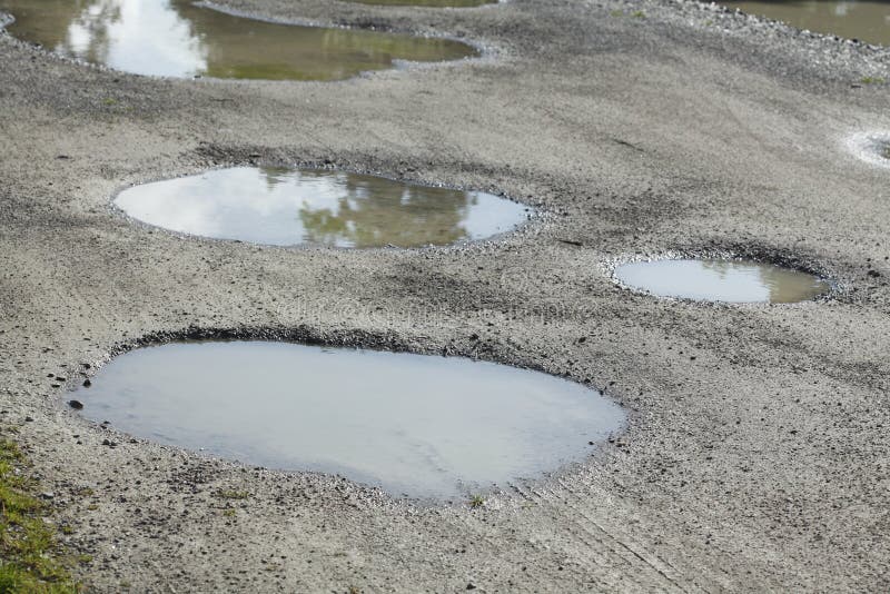 Rain puddles stock image. Image of covering, water, puddles - 98378587
