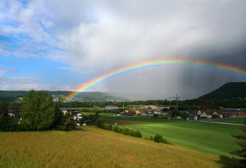 Rain and rainbow stock photo. Image of alpine, calm, line - 1823626