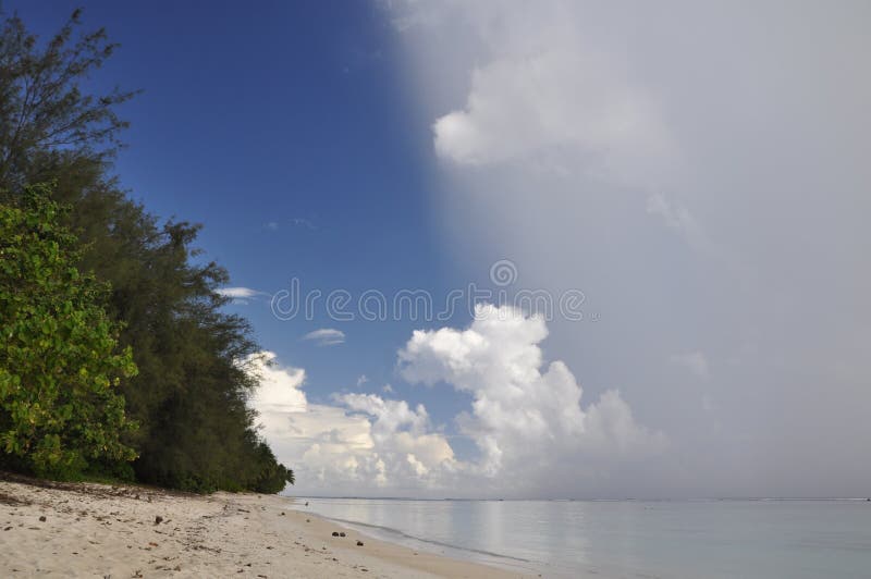 Rain on Rarotonga, Cook Islands Stock Image - Image of south, water ...