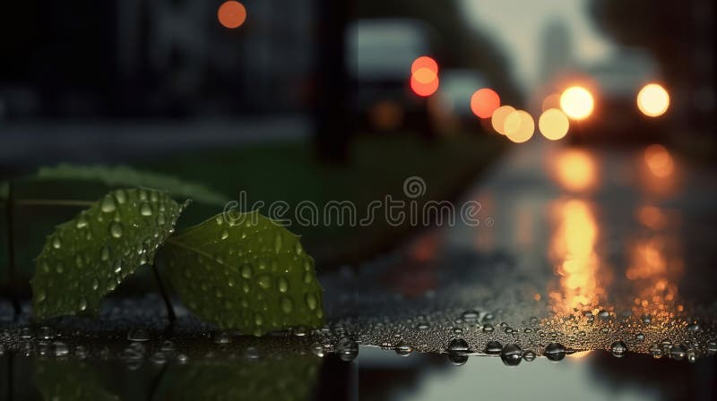 After the Rain, Realistic Photography, Heavy Lights. Generative AI ...