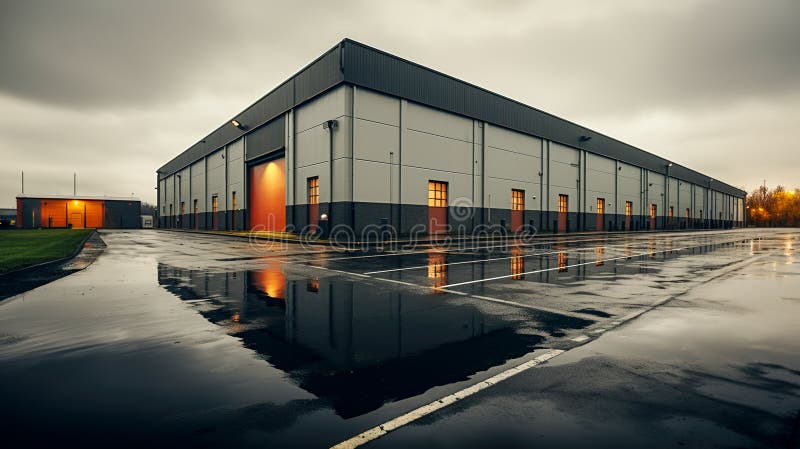 After the Rain: the Refreshed Landscape Outside a Large Warehouse ...
