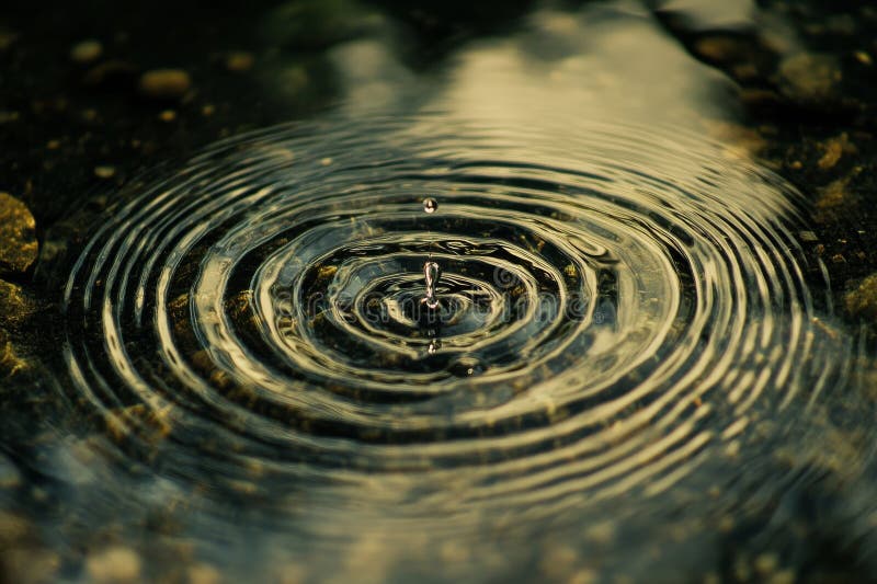 Rain Ripples and Abstract Circles Formed by Raindrops on a Water ...