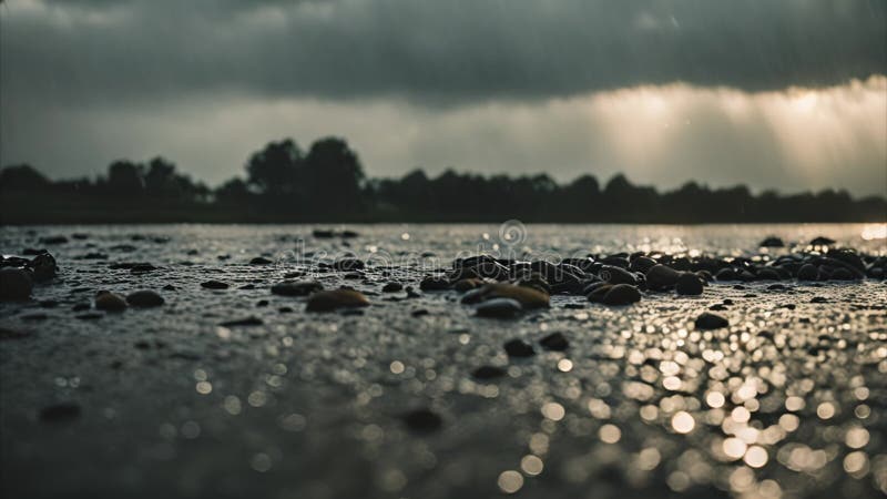 Rain on the River stock footage. Video of nature, landscape - 347318414