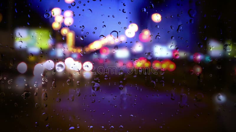 Rain Running Down a Window in a Storm in the City Stock Video - Video ...