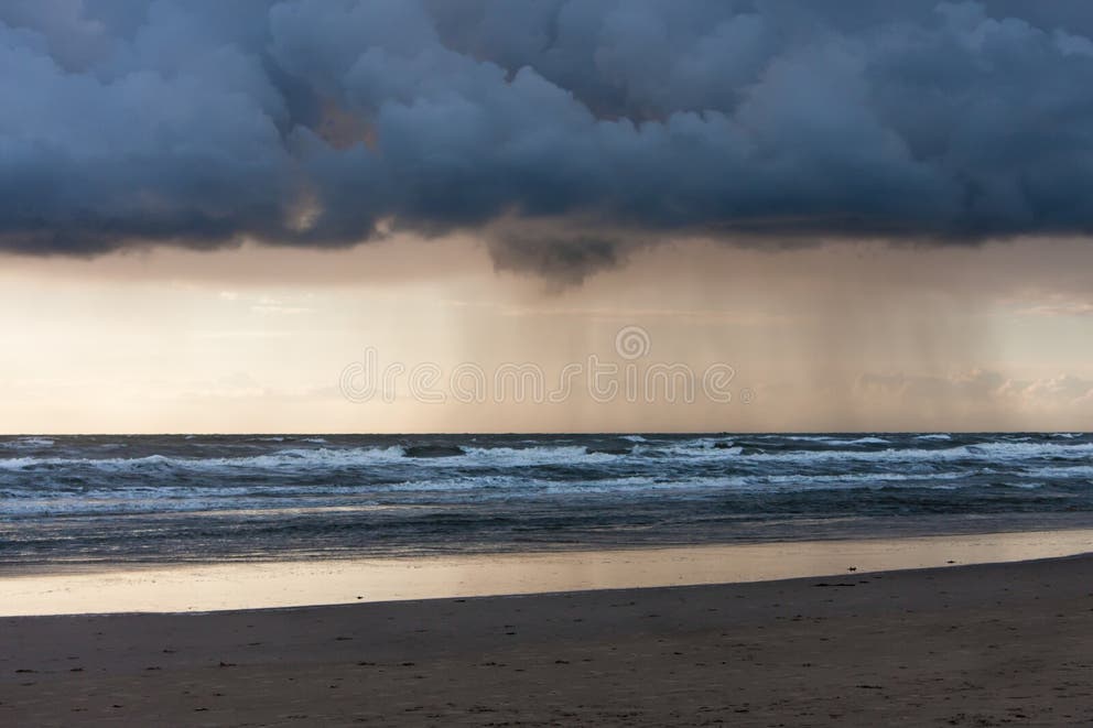 Rain at the Sea stock image. Image of north, sands, waves - 31400711