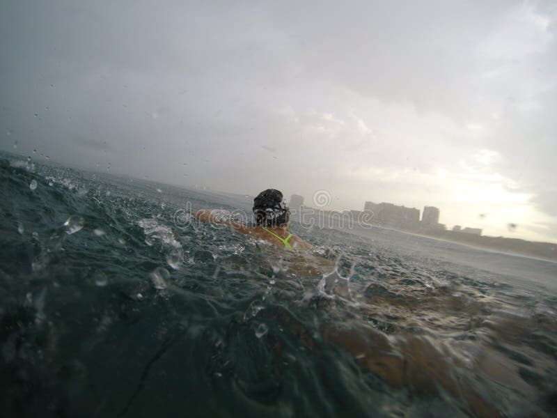 Rain Morning on the Openwater in the Tel Aviv Sea Stock Photo - Image ...