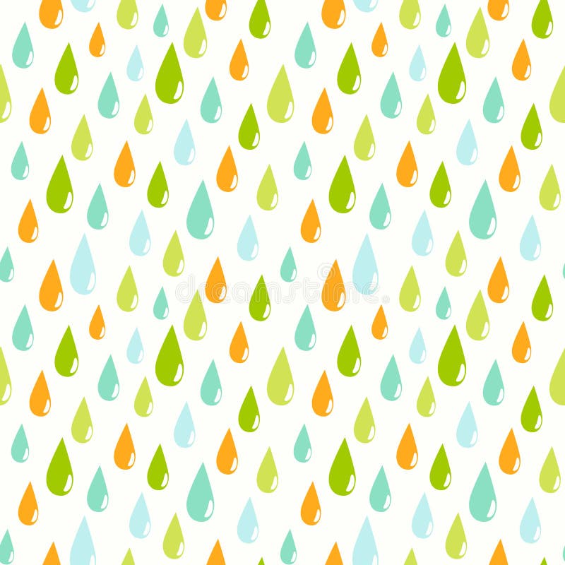 Rain Seamless Vector Pattern Stock Vector - Illustration of raindrop ...