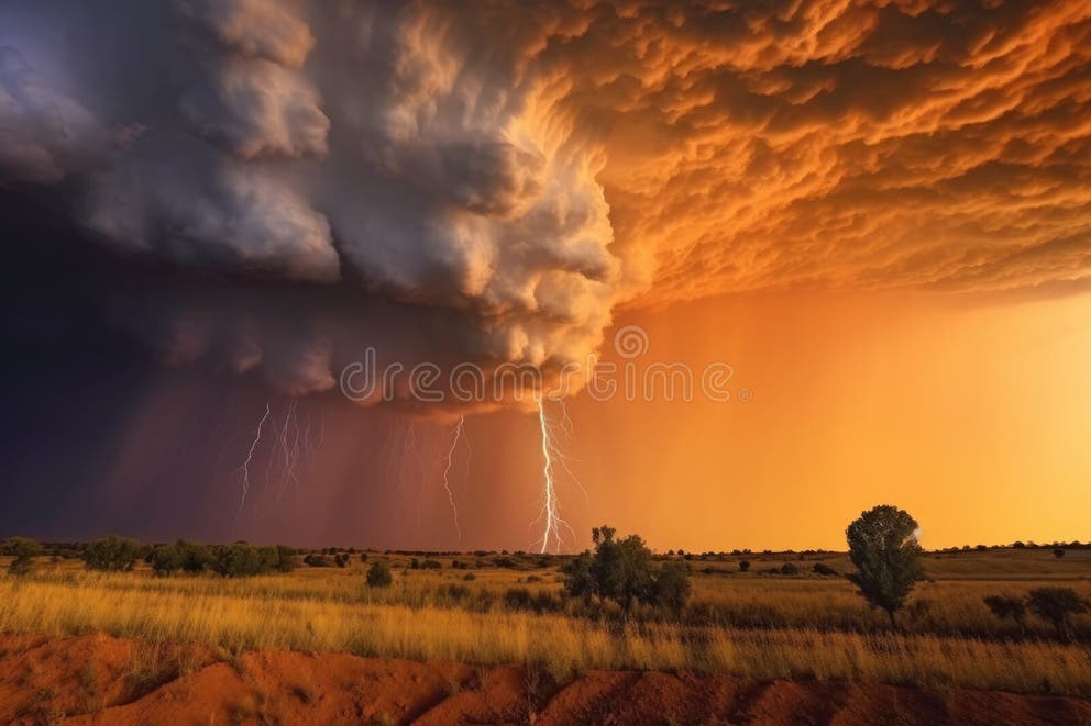 Rain Shafts Falling from the Storms Core Stock Image - Image of weather ...