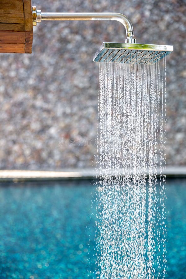 Rain shower outdoor stock photo. Image of home, blue - 35137810