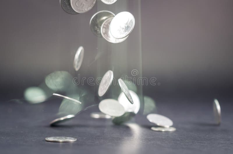 Rain Coins Falling No Background Stock Photos - Free & Royalty-Free ...