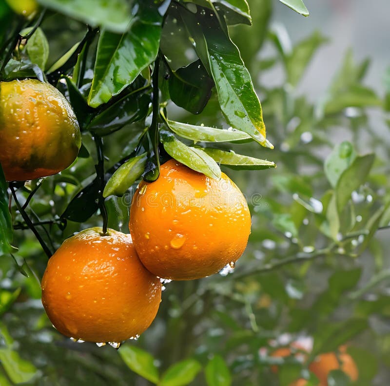 Oranges in the Rain stock photo. Image of tree, citrus - 82291718