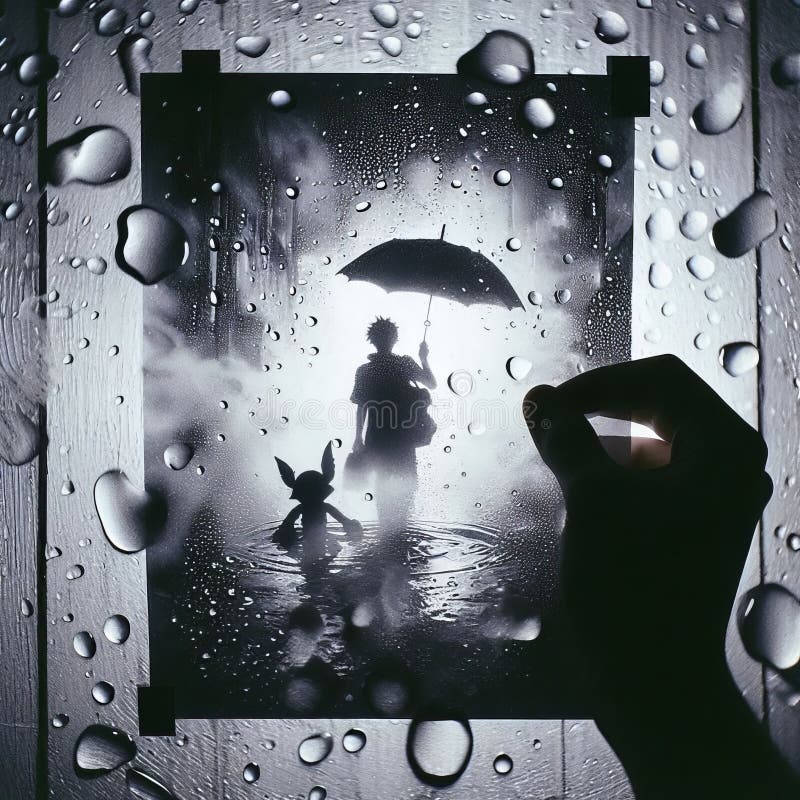 Rain Spattered Negative Place Objects on Photographic Paper and Stock ...