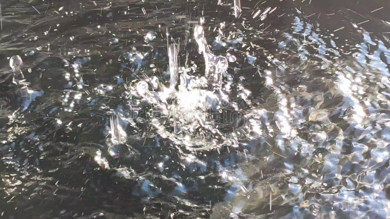 Rain Splashes. Water Surface. Stock Video - Video of liquid, beauty ...
