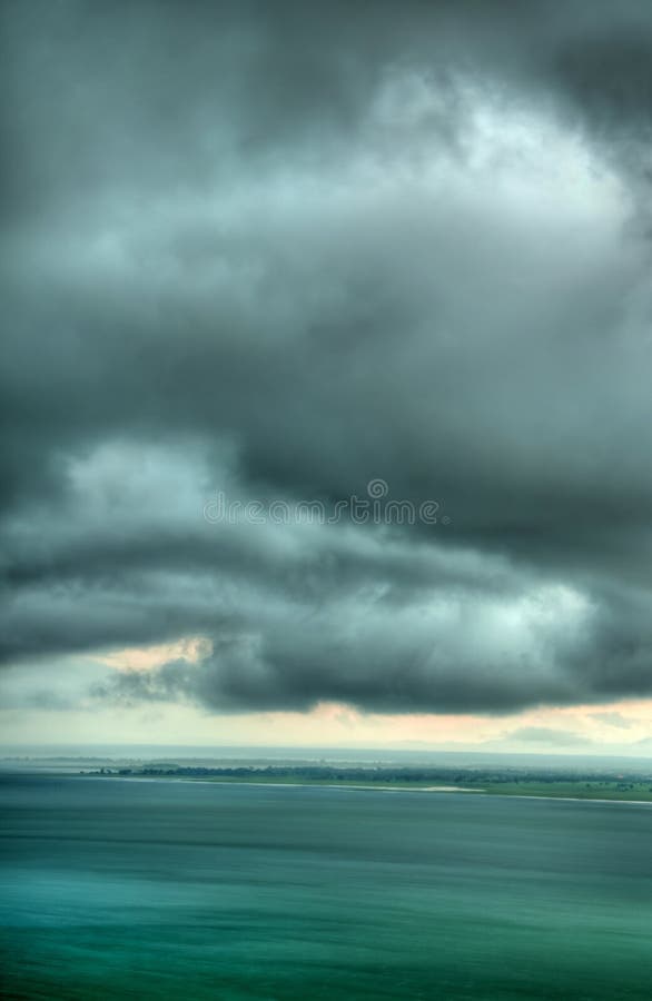Rain Storm Cloud Over the Lake (HDR) Stock Image - Image of space, high ...