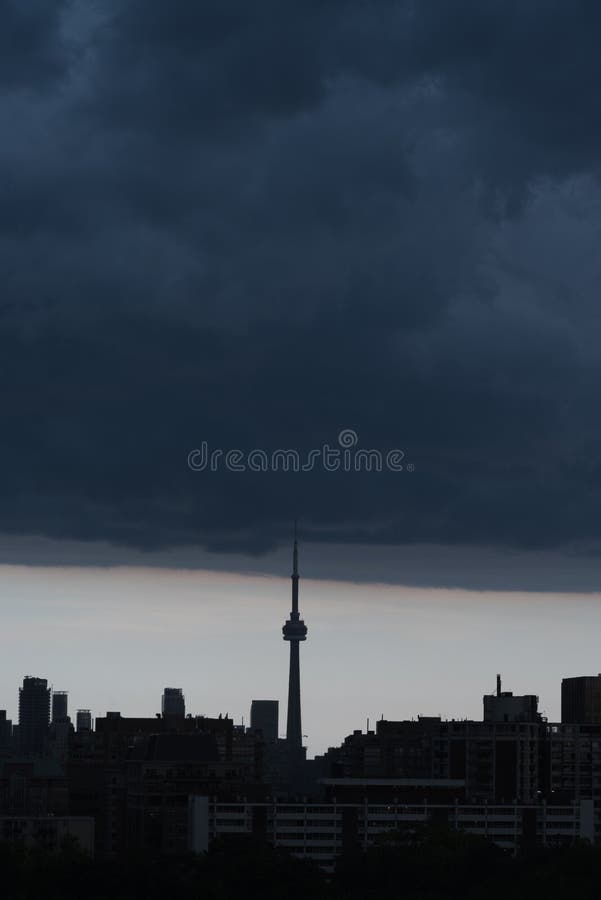 Rain storm over Toronto stock image. Image of outdoor - 97858535