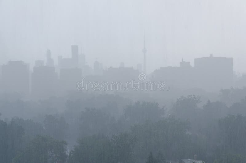 Rain storm over Toronto stock image. Image of outdoor - 97858535