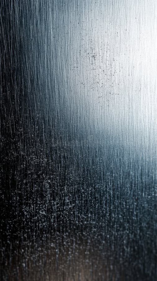 Rain Streaks Down Brushed Metal, Creating a Textured and Atmospheric ...