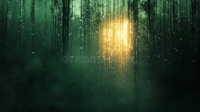 Rain Streaks on a Window Showing a Bright Light Stock Illustration ...