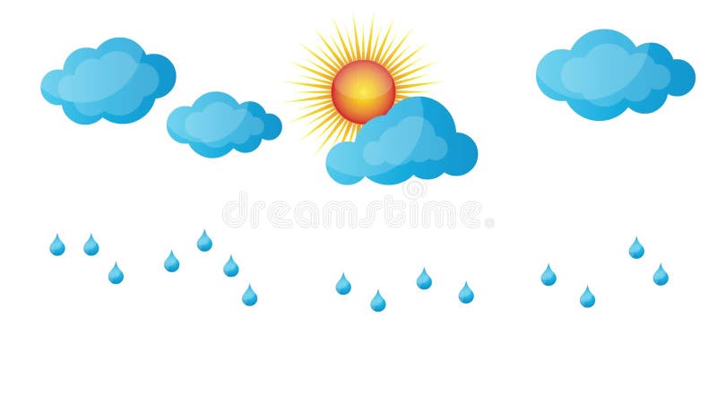 Rainbow Rain Cloud Animation Loop Stock Footage - Video of birthday ...