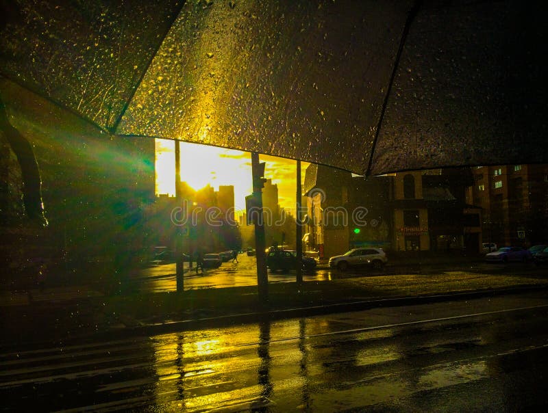 Rain and sun editorial stock image. Image of spring, shine - 71011674