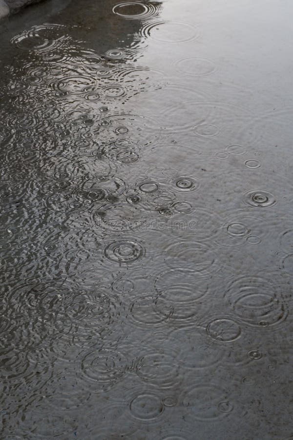 Rain on the Surface of Water Stock Image - Image of raindrops, pool ...