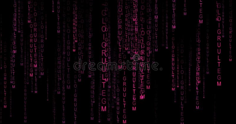 Rain of Symbols on Black Background. Raining Code Effect Animation ...