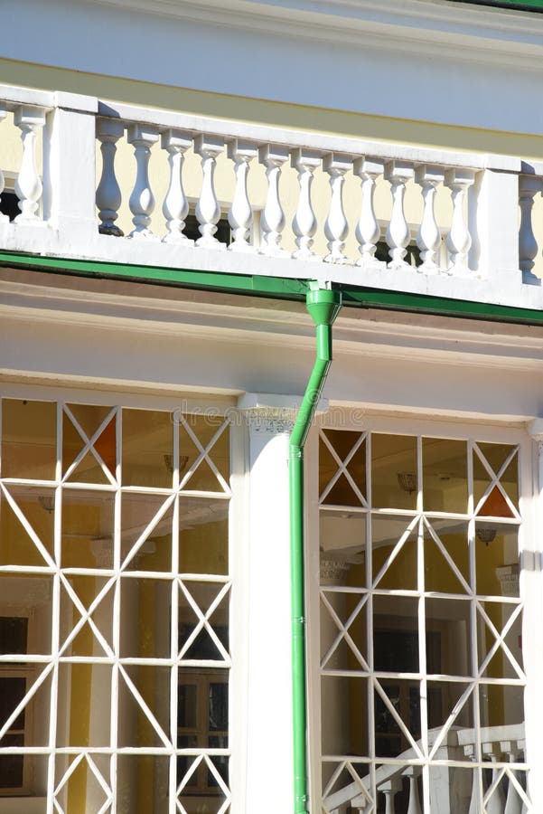 Rain System Pipe Manor House with Balustrade Editorial Image - Image of ...
