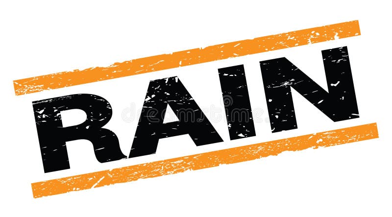 RAIN Text on Orange Rectangle Stamp Sign Stock Illustration ...