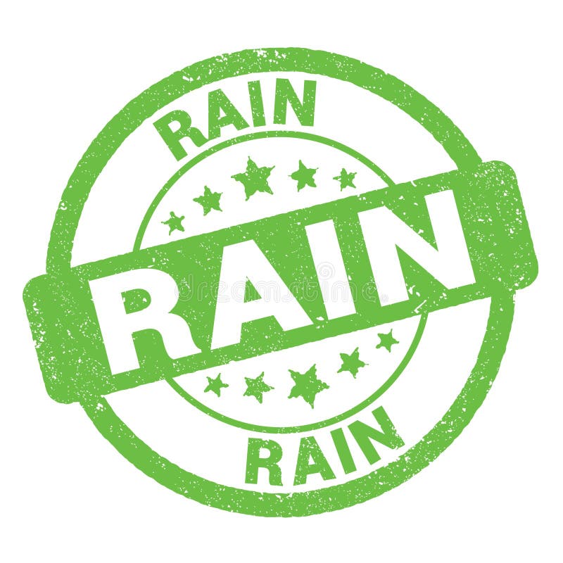 RAIN Text Written on Green Stamp Sign Stock Illustration - Illustration ...