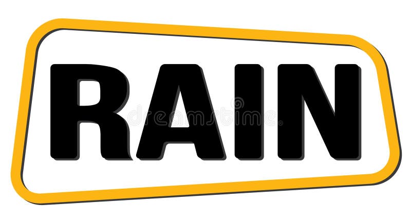 RAIN Text on Yellow-black Trapeze Stamp Sign Stock Illustration ...