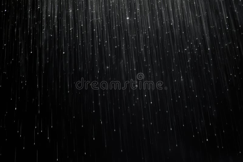 Rain Texture Overlay Effect on Black Background, Realistic Rainfall ...