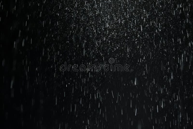 Rain Texture Overlay Effect on Black Background, Realistic Rainfall ...