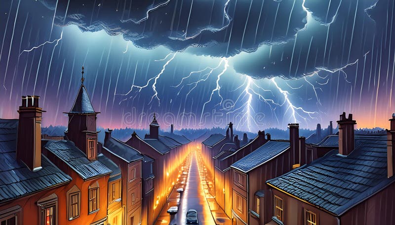 Cartoon Thunderstorm Vector Window Stock Illustrations – 85 Cartoon ...