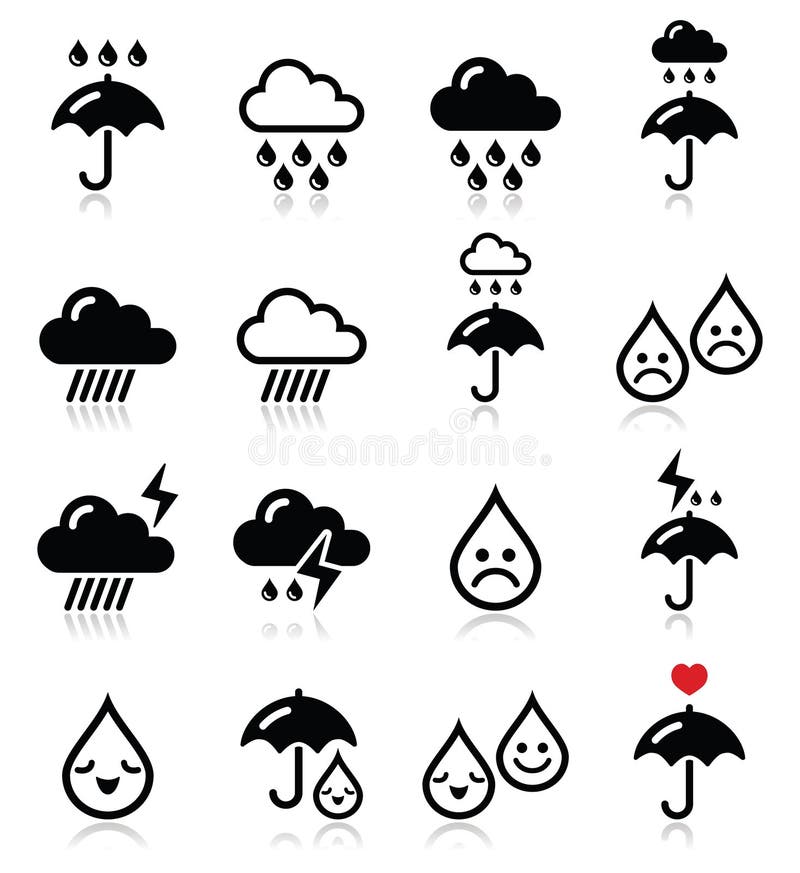 Weather Forecast Colorful Icons Set Stock Illustration - Illustration ...