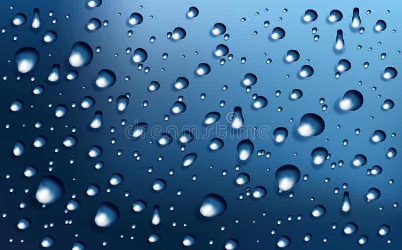 Rain Transparent Drops Flow Down the Glass.Realistic Wet Condensation ...