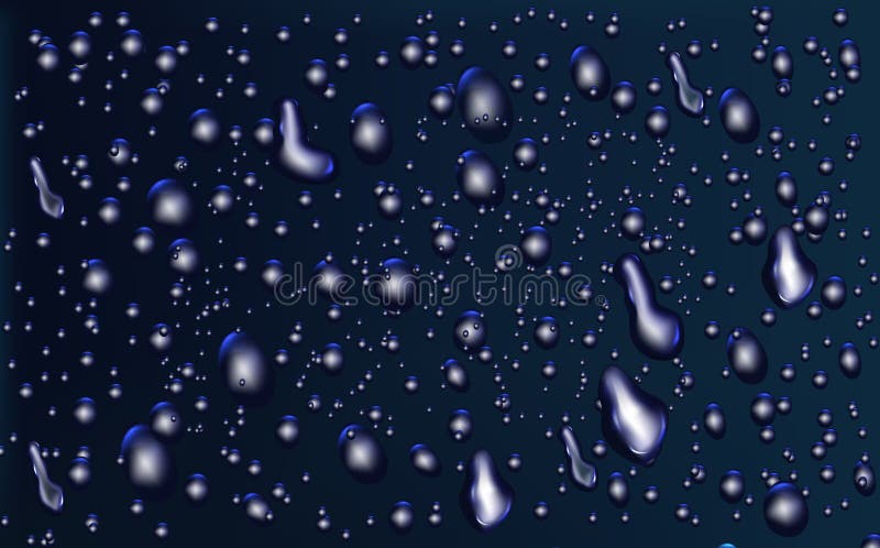 Rain Transparent Drops Flow Down the Glass.Realistic Wet Condensation ...