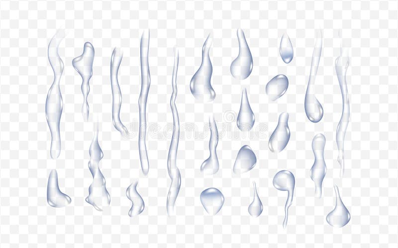 Rain Transparent Drops Flow Down the Glass.Realistic Wet Condensation ...