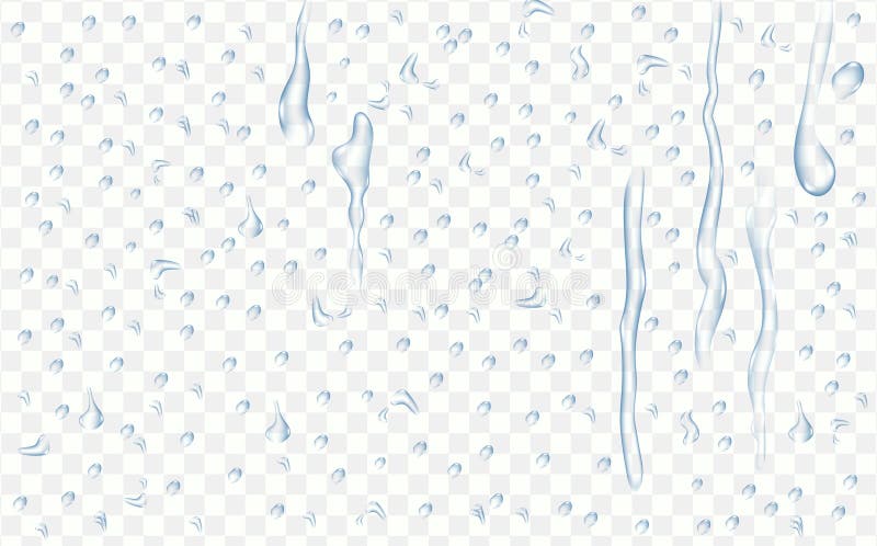 Rain Transparent Drops Flow Down the Glass.Realistic Wet Condensation ...