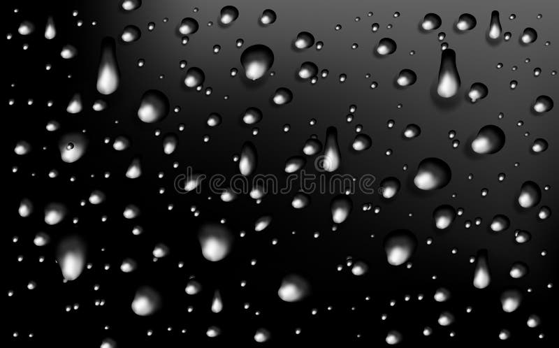 Rain Transparent Drops Flow Down the Glass.Realistic Wet Condensation ...
