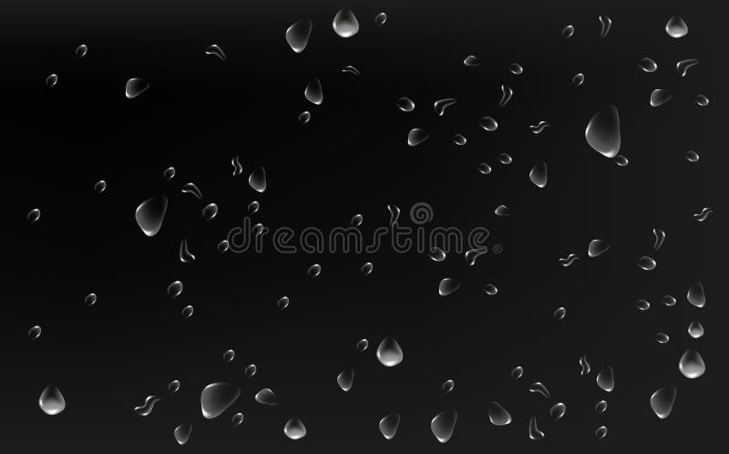 Rain Transparent Drops Flow Down the Glass.Realistic Wet Condensation ...
